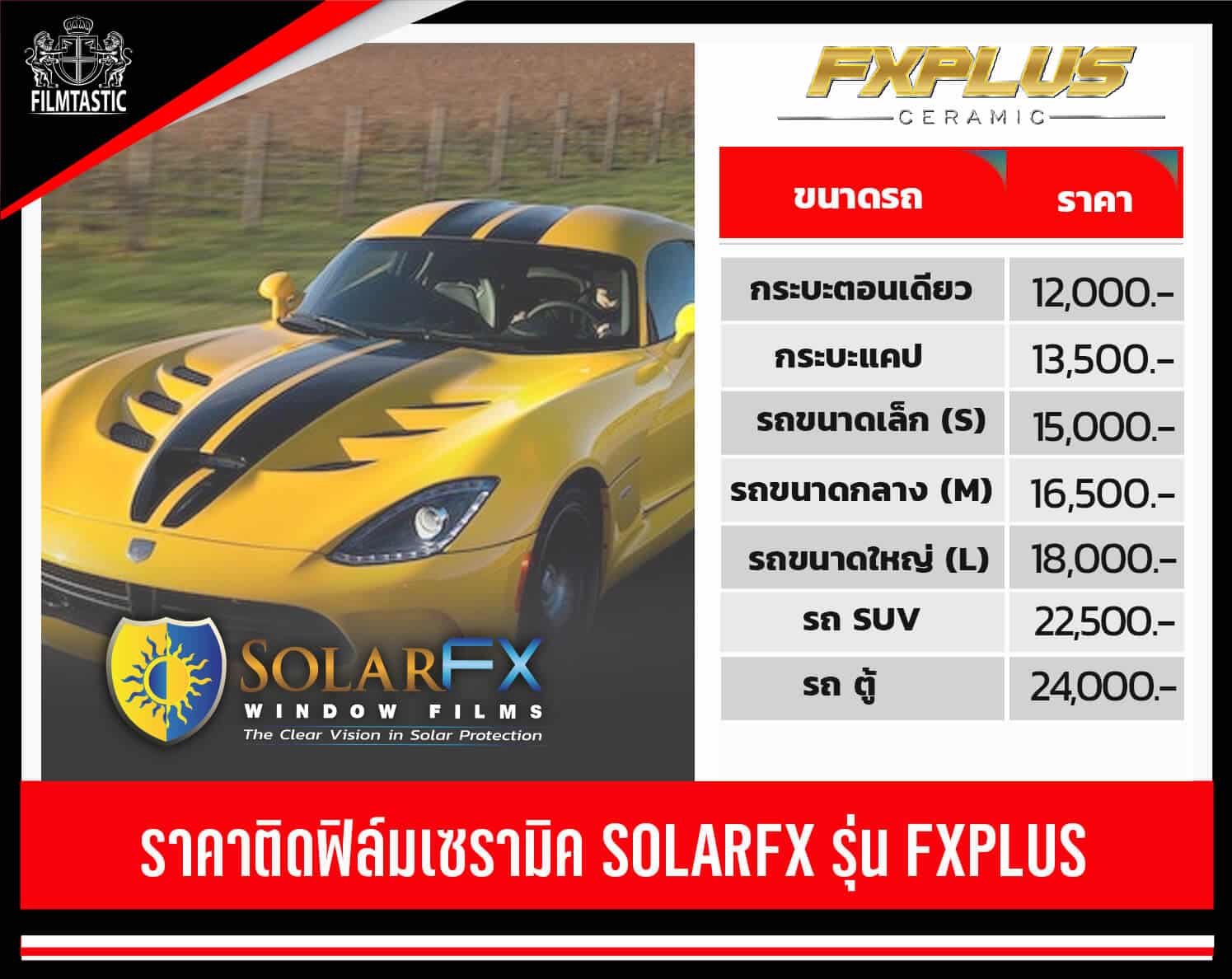 แนะนำติดฟิล์มรถยนต์ SolarFX ติดรุ่นไหนดี? (ให้คุ้มค่าที่สุด)