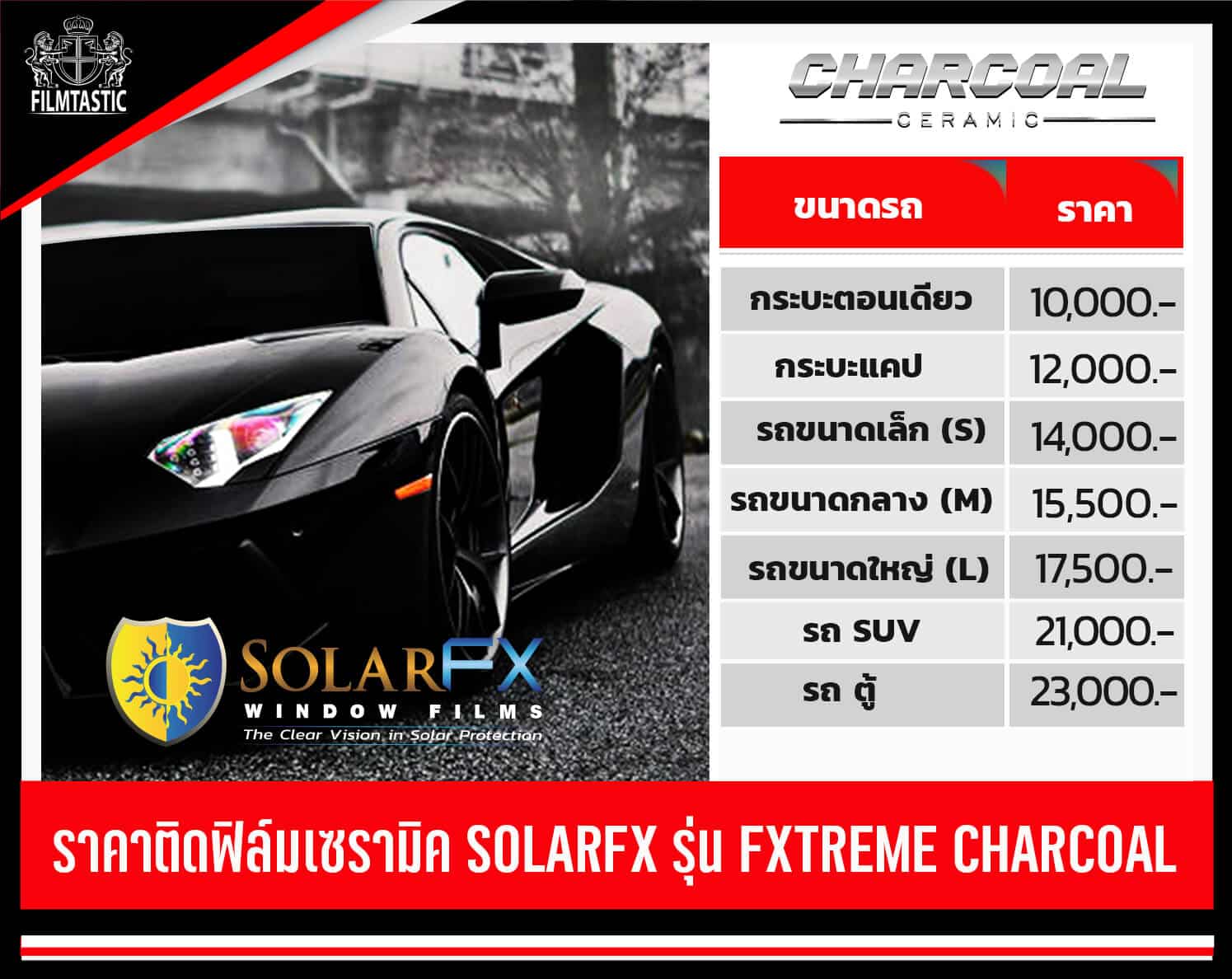 แนะนำติดฟิล์มรถยนต์ SolarFX ติดรุ่นไหนดี? (ให้คุ้มค่าที่สุด)